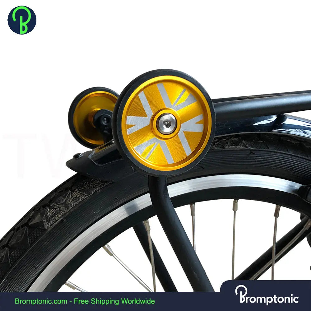 Brompton Rear Rack Wheels With British Flag